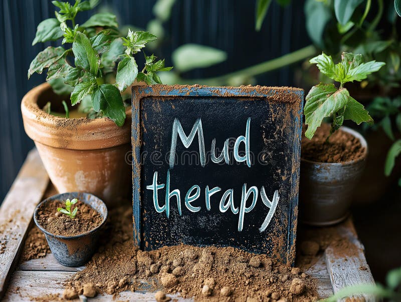 Mud Therapy Text Written on a Blackboard Stock Photo - Image of growing ...