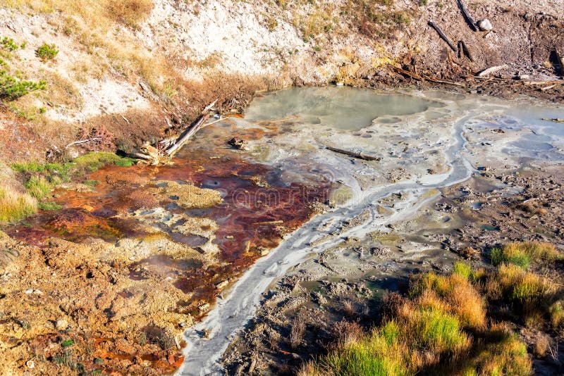 Mud Volcano Area Bacteria Mat Stock Photo - Image of thermal, states ...