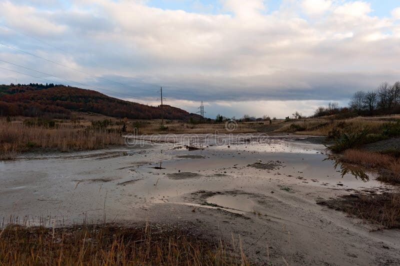 Mud Volcano Field in Ukraine Stock Photo - Image of lake, dirty: 200611842