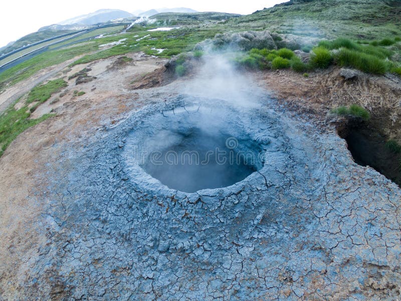 Mud Volcano and Hot Spring in Iceland Stock Image - Image of hole ...