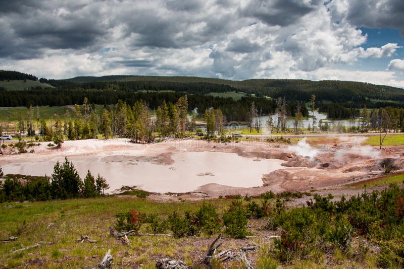 Mud Volcano in the Yellowstone Stock Photo - Image of pine, journey ...