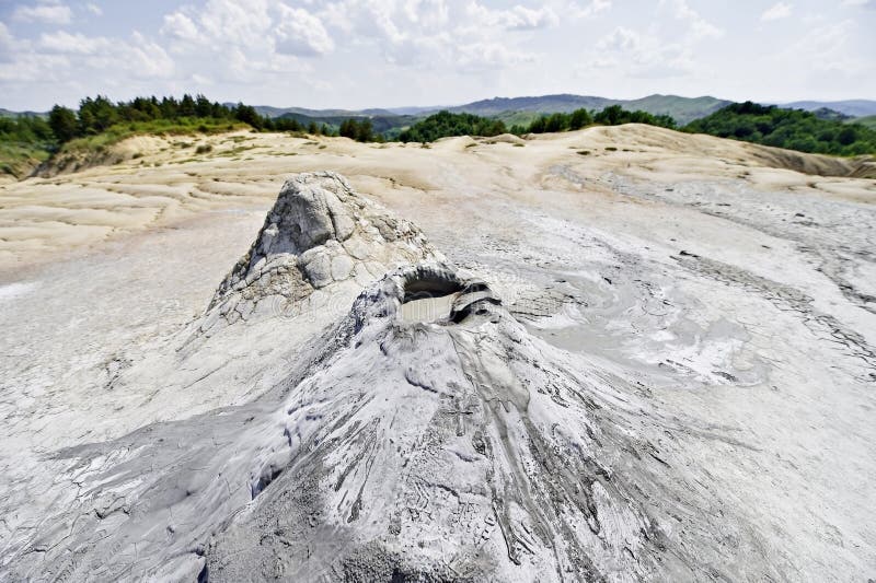 Mud Volcanoes Erupting in Summer Stock Image - Image of geothermal ...