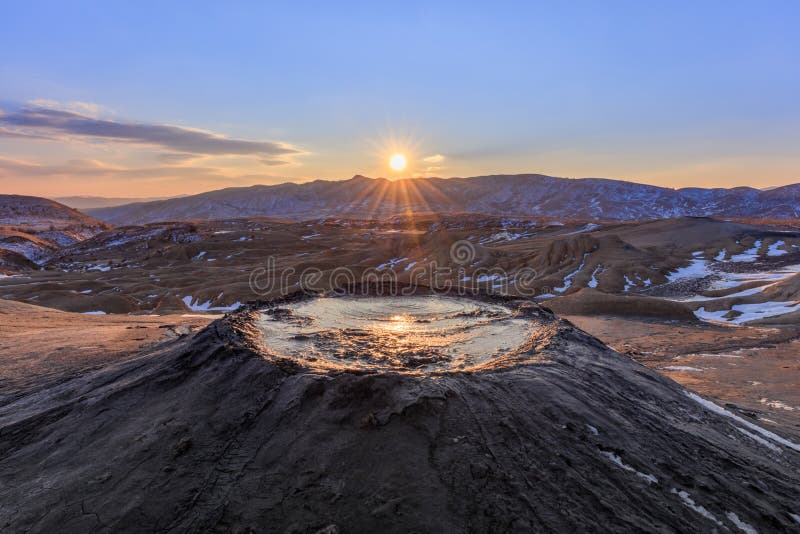 Mud Volcanoes, Romania stock image. Image of clouds, geography - 80285559