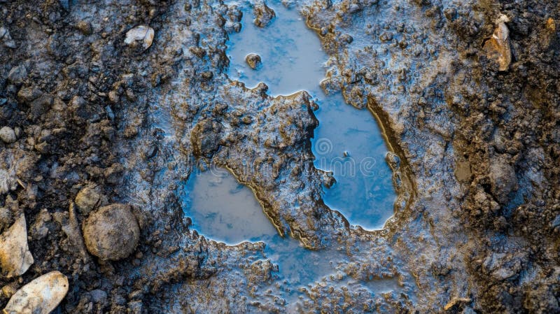 Mud and Water Texture with Puddles on Dirt Surface Stock Illustration ...