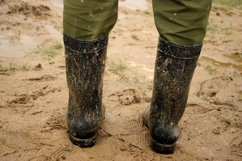 Muddy boots stock image. Image of spring, sand, fishing - 89783957