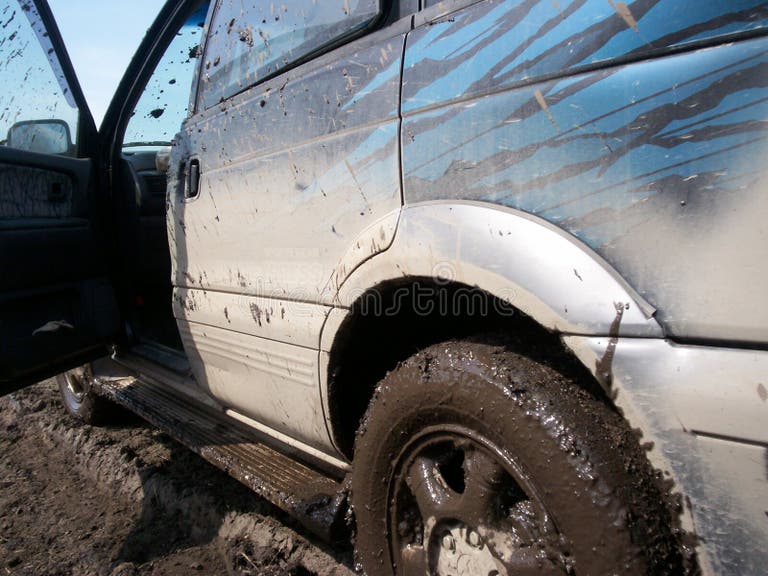 Muddy car with dirty drops stock image. Image of jeep - 5328119
