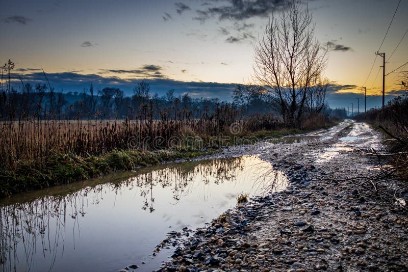 Muddy dirt road stock photo. Image of bumpy, splash - 188460488