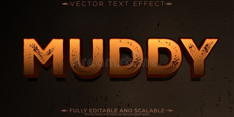 Muddy Editable Text Effect, Editable Offroad and Dirt Text Style Stock ...