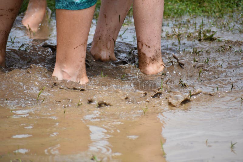 MUddy Feet stock photo. Image of feet, play, standing - 95391716