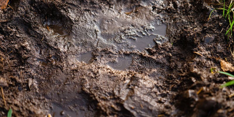 A Muddy Ground with Puddles Reflecting Light, Indicating Wet Conditions ...