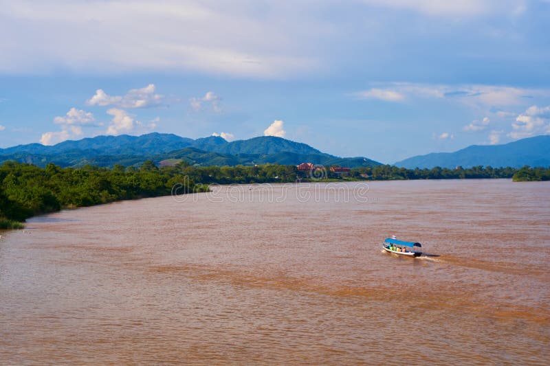 Muddy Mekong River in the Golden Triangle Stock Photo - Image of water ...