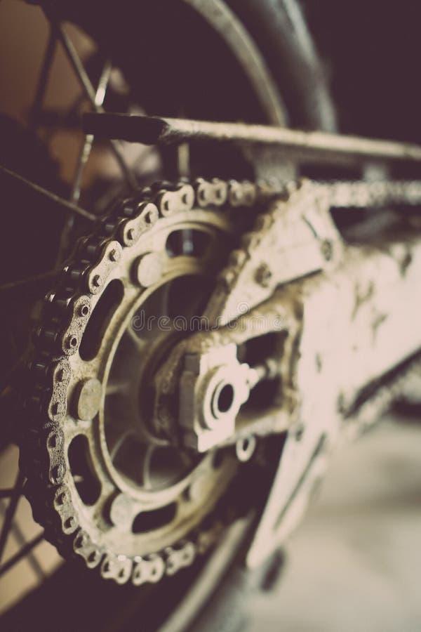 Used chain sprocket stock photo. Image of macro, mechanical - 34799036