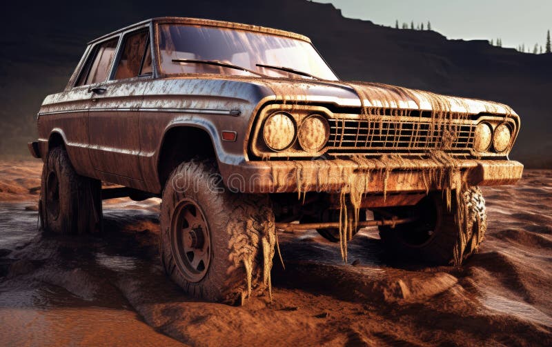 Vintage Car Adventure Created Generative Artificial Intelligence Stock ...