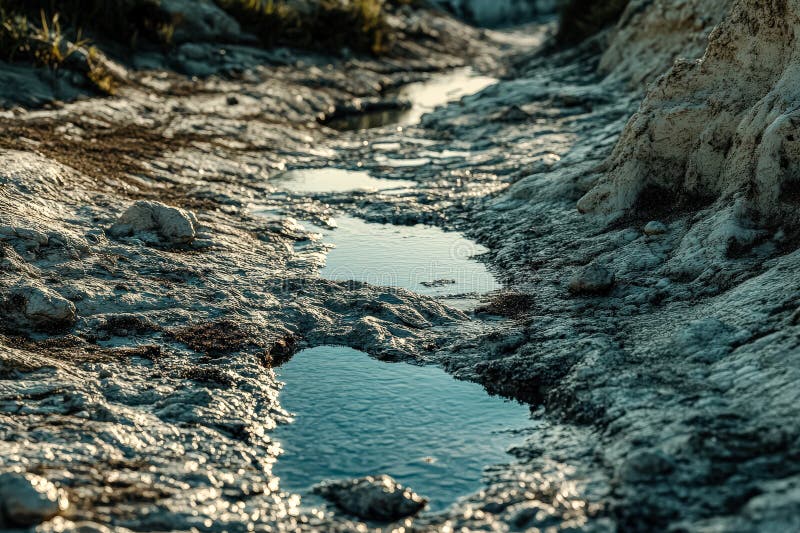 Muddy Path To River Bank Covered with Fallen Trees and Dried Vegetation ...