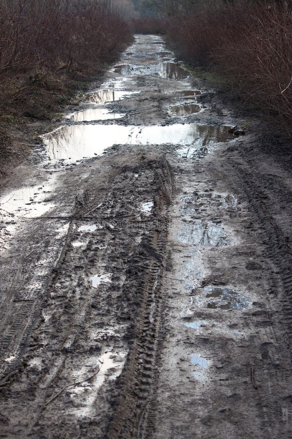 Muddy road stock photo. Image of tract, muddy, terrain - 107202632