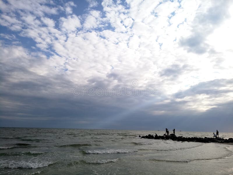Muddy Sea Water on a Cloudy Day Stock Image - Image of background ...