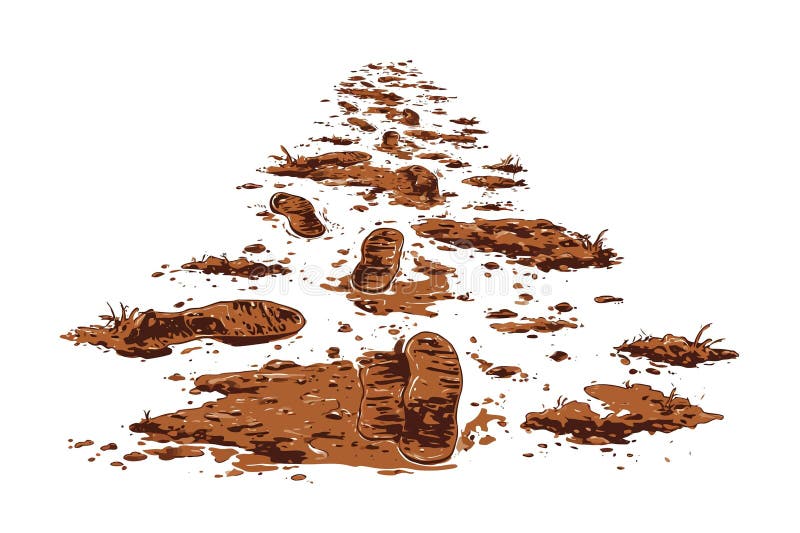 Muddy Trail with Repeating Bootprints in Forest Wallpaper Isolated ...