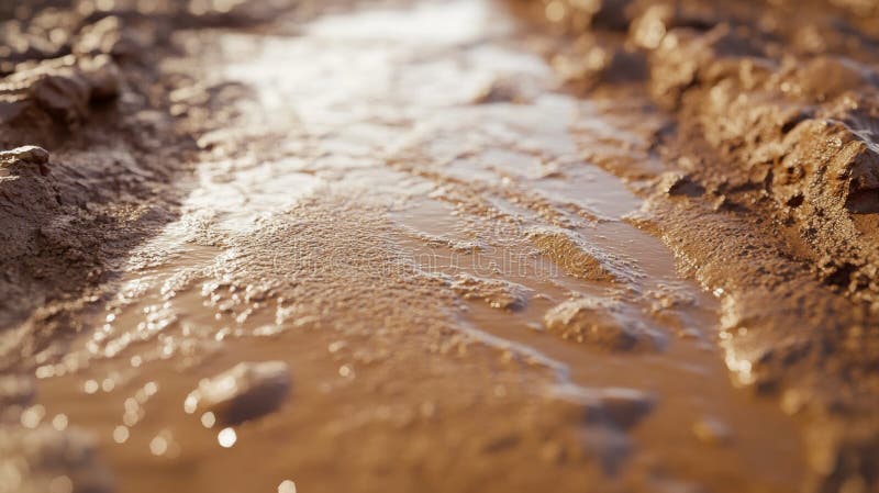 Muddy Water Flowing Over Rough Terrain Stock Illustration ...