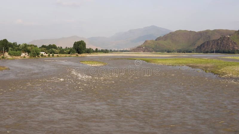 Muddy Water in River after Thunderstorm in the Valley Stock Video ...