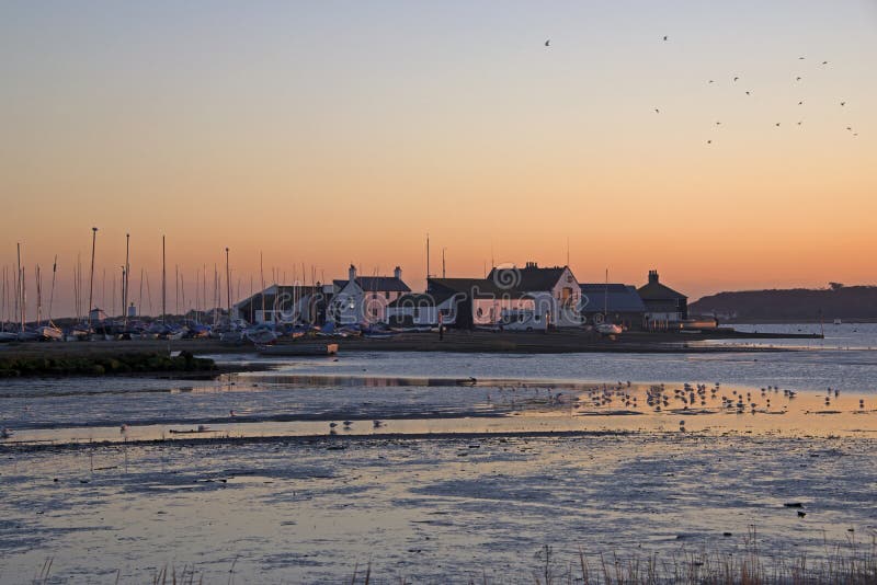 Mudeford Quay at Sunset editorial photo. Image of seaguls - 85719426