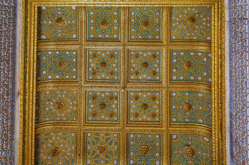 Mudejar Ceiling, Seville, Spain Stock Photo - Image of islam, detail ...