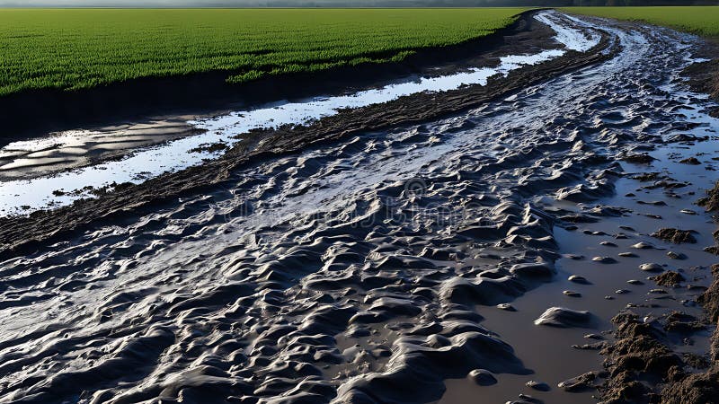 Mudflow, a Destructive Flow of Water, Mud and Rocks. Concept of ...