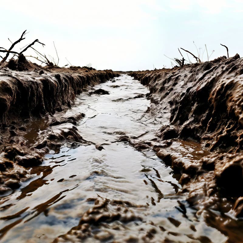 Mudline the Boundary between Muddy Water and Clear Water Ina Ri Stock ...