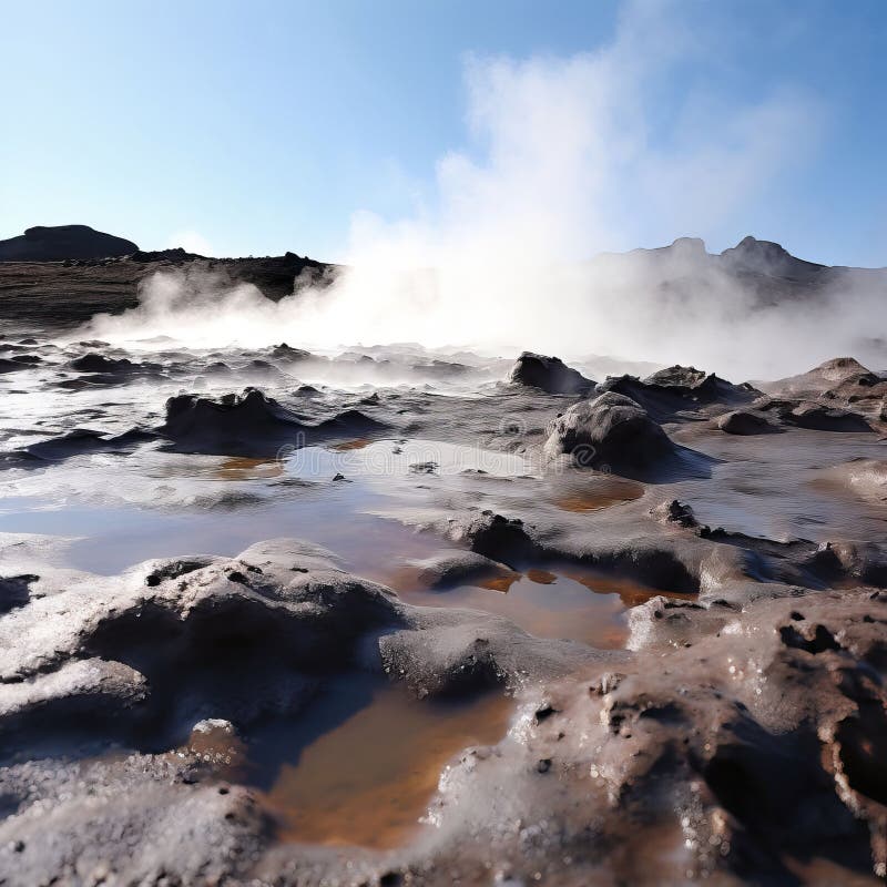 Mudpots Geothermal Features Where Boiling Mud Bubbles To Th Sur Stock ...