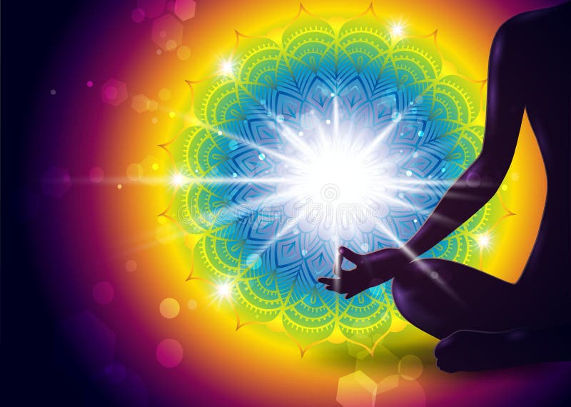 Chakra Meditation vert stock vector. Illustration of chakra - 107605009