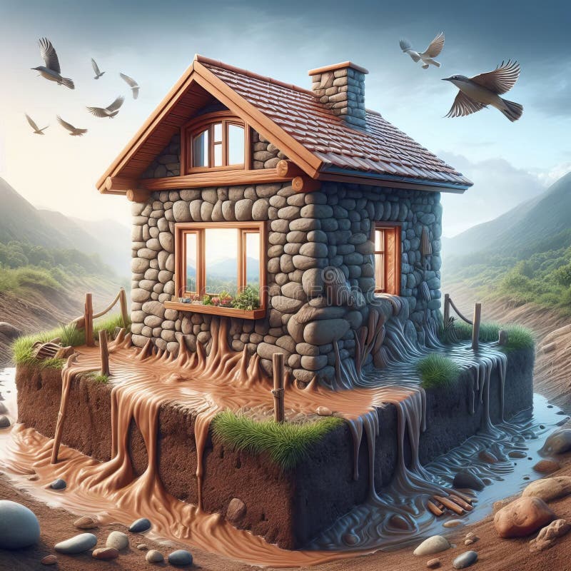 Mudsill a Foundation or Base for a Building Made of Mud or Stoe Stock ...