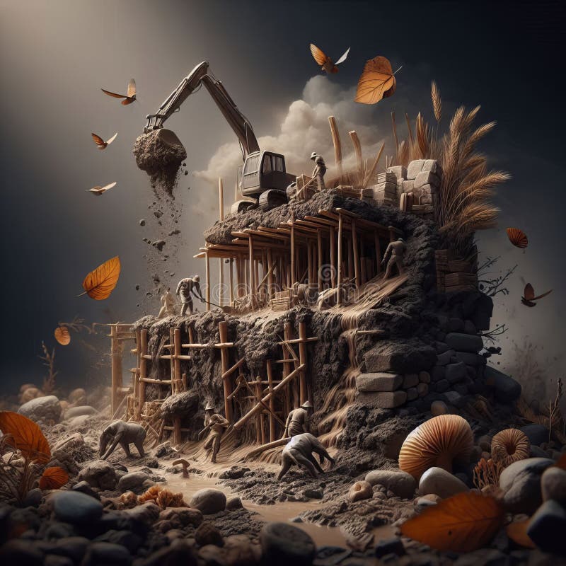 Mudsill a Foundation or Base for a Building, Often Made of Mudo Stock ...