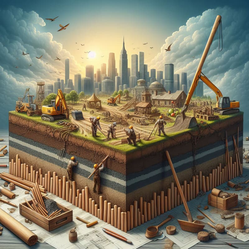 Mudsill a Foundation or Base of Support for a Building or Struc Stock ...