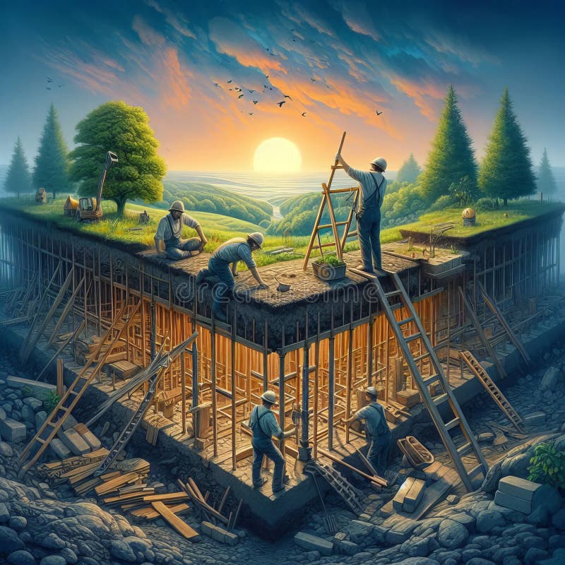 Mudsill a Foundation or Base of Support for a Building or Struc Stock ...