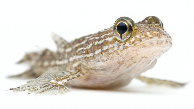 Mudskipper is Visibly Resting on a Smooth White Surface Highlighting ...