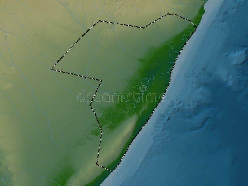 Mudug, Somalia Mainland. Physical. No Legend Stock Illustration ...