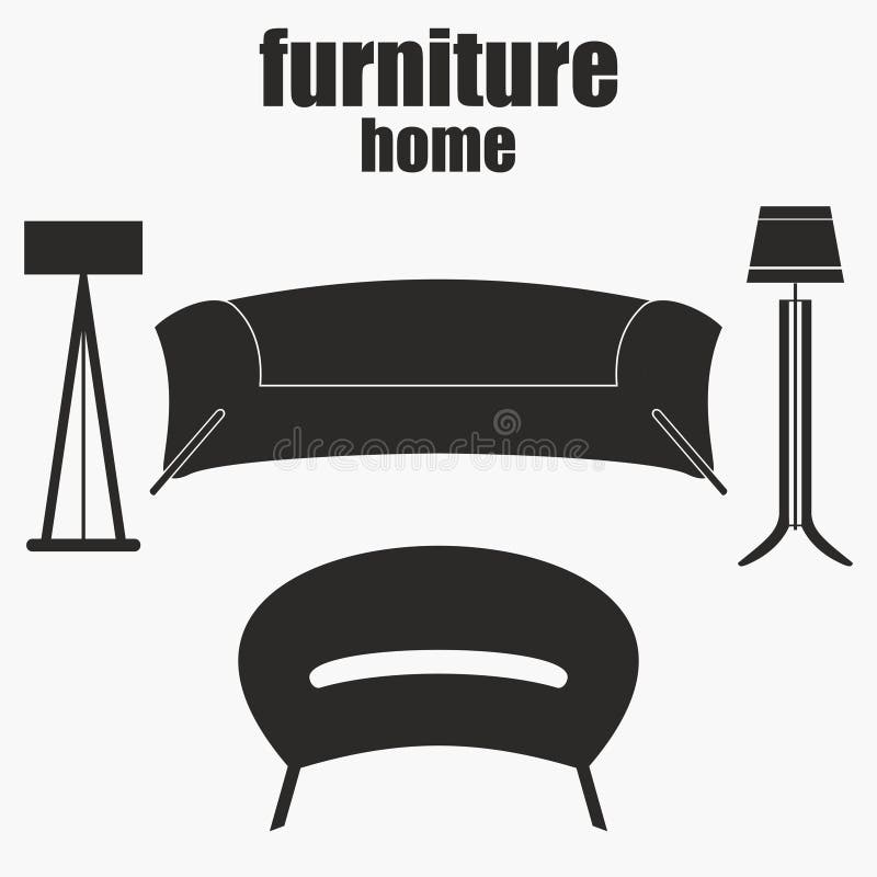 Muebles Caseros, Sistema Del Diseño De Concepto De Los Ejemplos, Vector ...