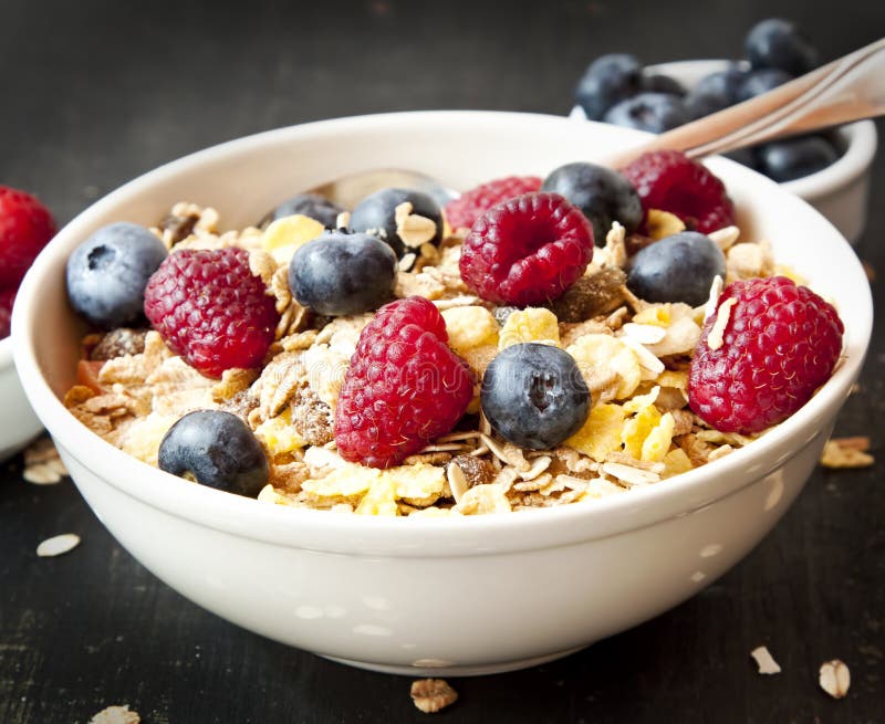 Muesli with Berries for Breakfast Stock Photo - Image of flake, fresh ...
