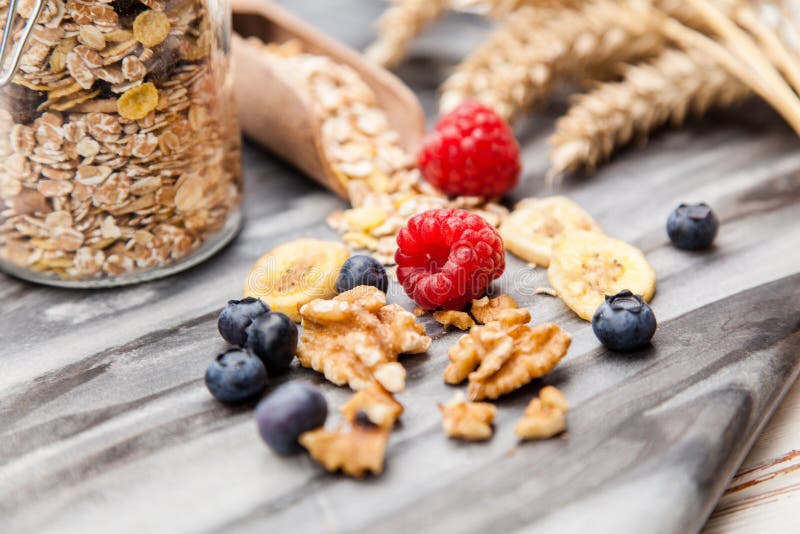 Muesli with berries stock photo. Image of breakfast, fitness - 73859190