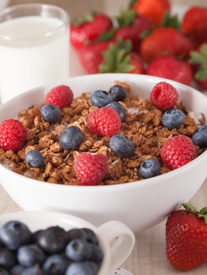 Muesli with berries stock photo. Image of organic, plate - 32466824