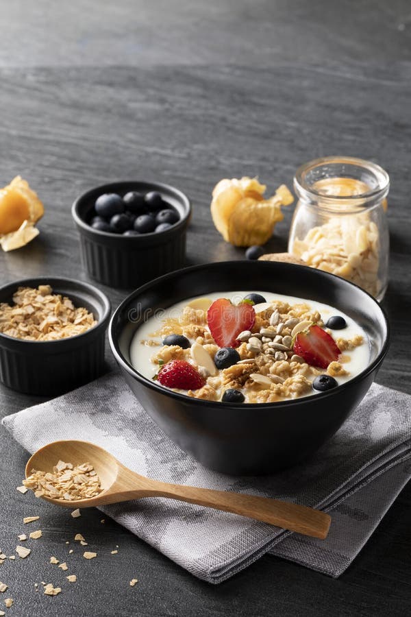 Muesli on Bowl for Breafast Stock Image - Image of cereal, nutrition ...