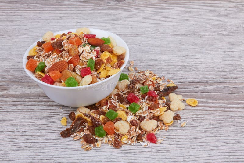 Muesli in bowl stock image. Image of food, healthy, culture - 155903575