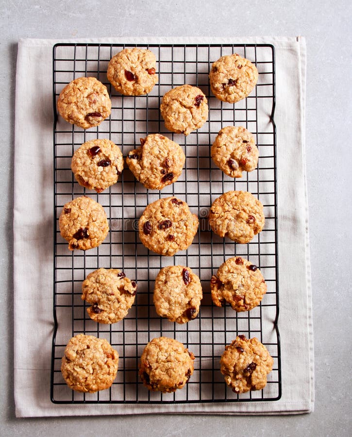 Muesli Crunchy Cookies on Wire Rack Stock Image - Image of breakfast ...