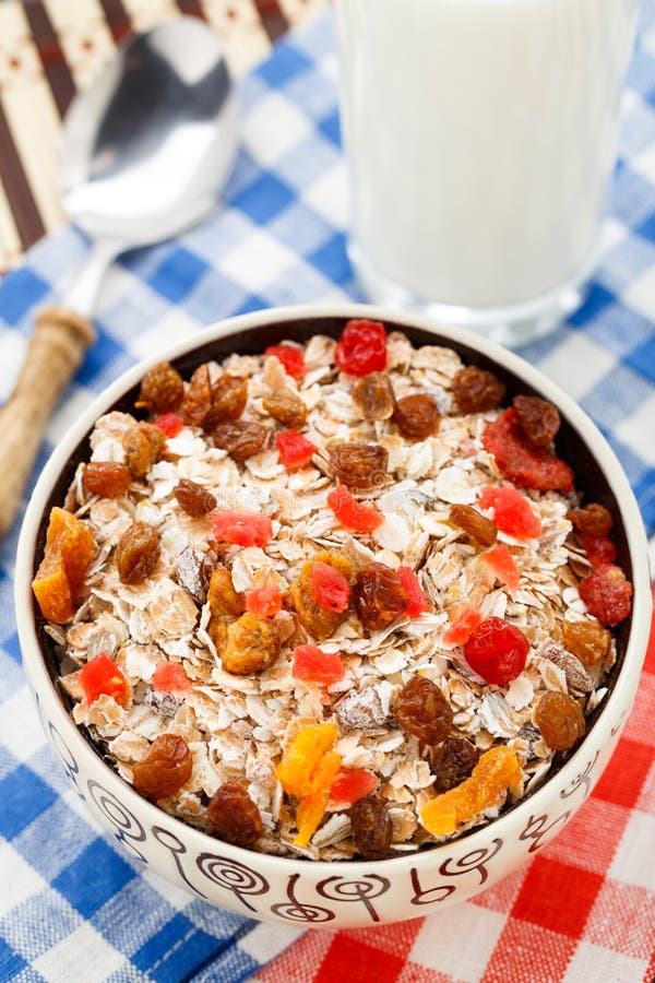 Muesli with dry fruits stock photo. Image of snack, grain - 37914952