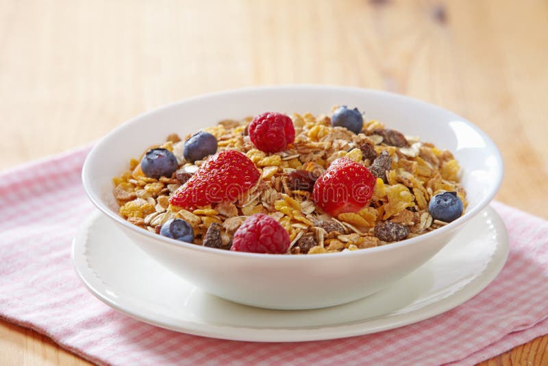 Muesli with fresh berries stock image. Image of food - 14811041