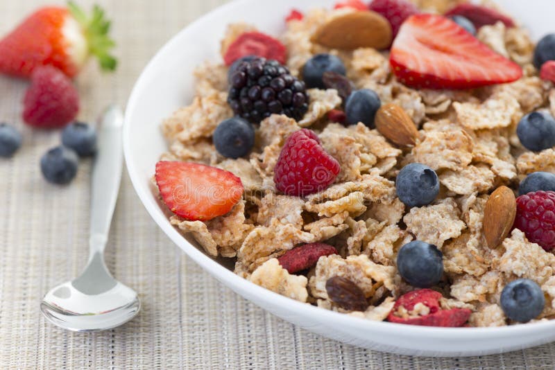 Muesli with fresh berries stock image. Image of berries - 49483977