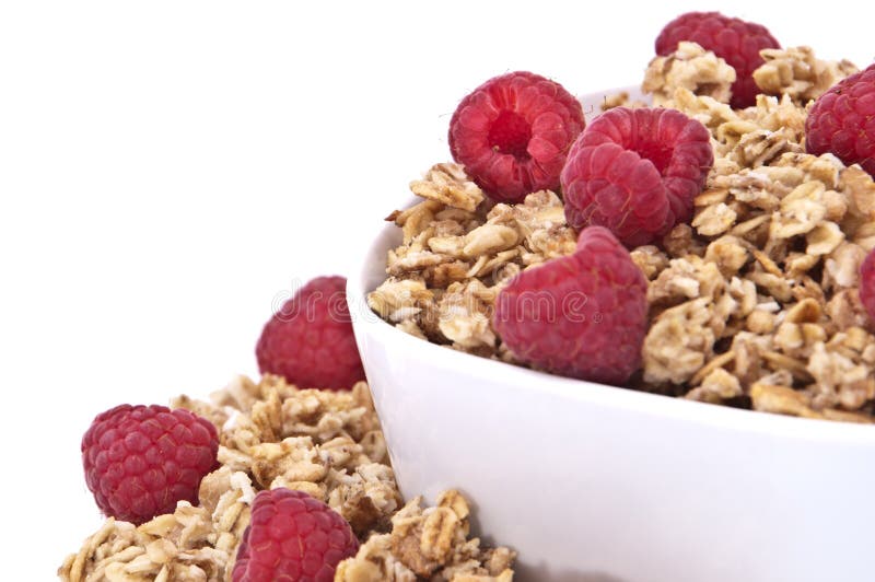Muesli with Fresh Raspberries Stock Image - Image of morning, berry ...
