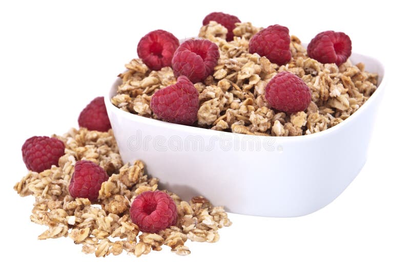 Muesli with Fresh Raspberries Stock Photo - Image of grain, breakfast ...