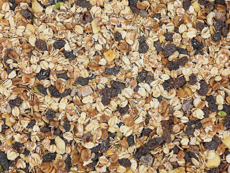 Muesli with Fruit, Nuts, Seeds and Kernels. Muesli Background ...