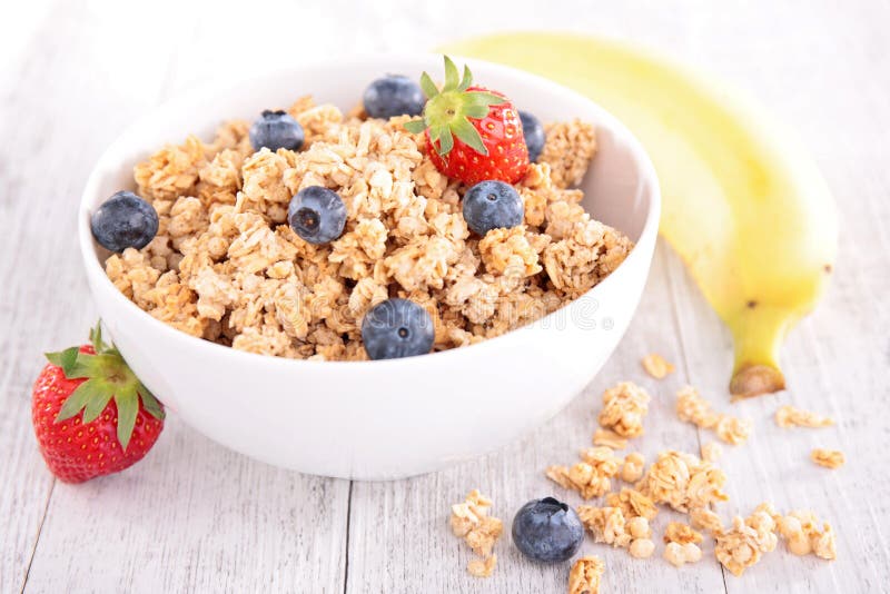 Muesli with fruits stock image. Image of crispy, diet - 53962613