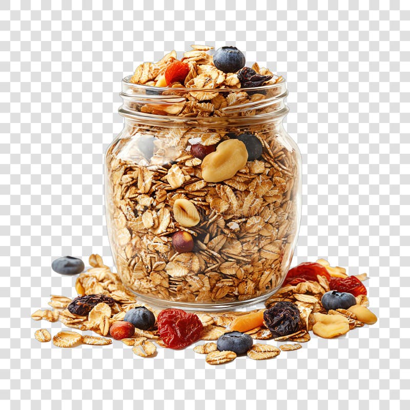 Muesli in glass jar stock image. Illustration of nutrition - 341526397